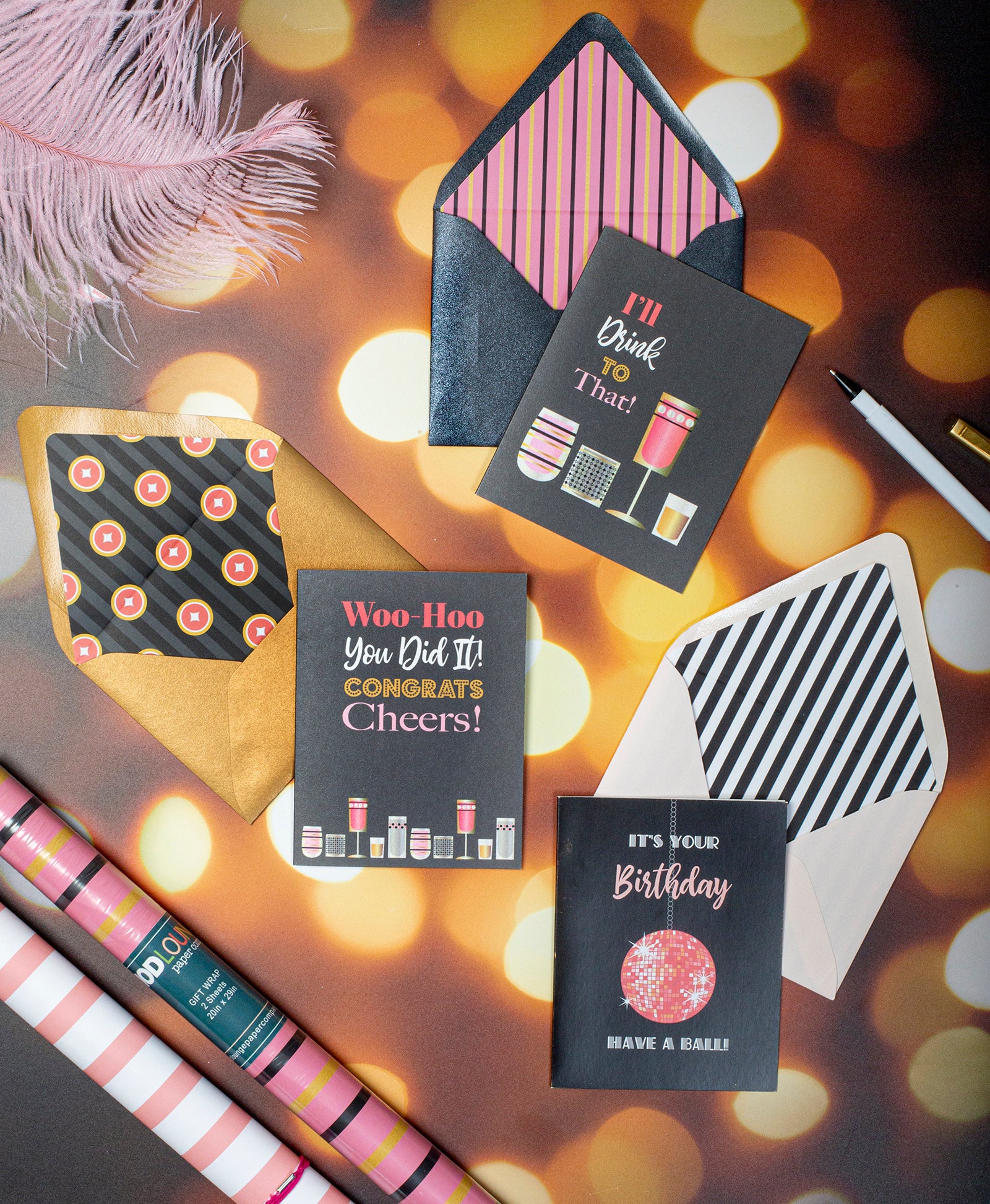 Vintage Cocktail Party Celebration Greeting Cards – Mod Lounge Paper ...
