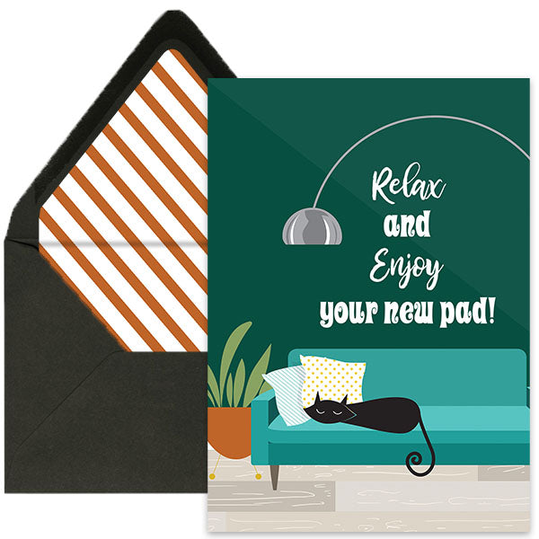 Mid Century Modern New Home Housewarming Greeting Cards – Mod Lounge ...