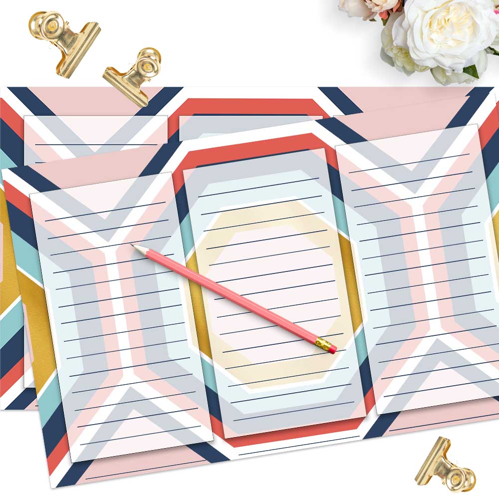 Hexagon Mid Century Modern To Do Notepad – Mod Lounge Paper Company