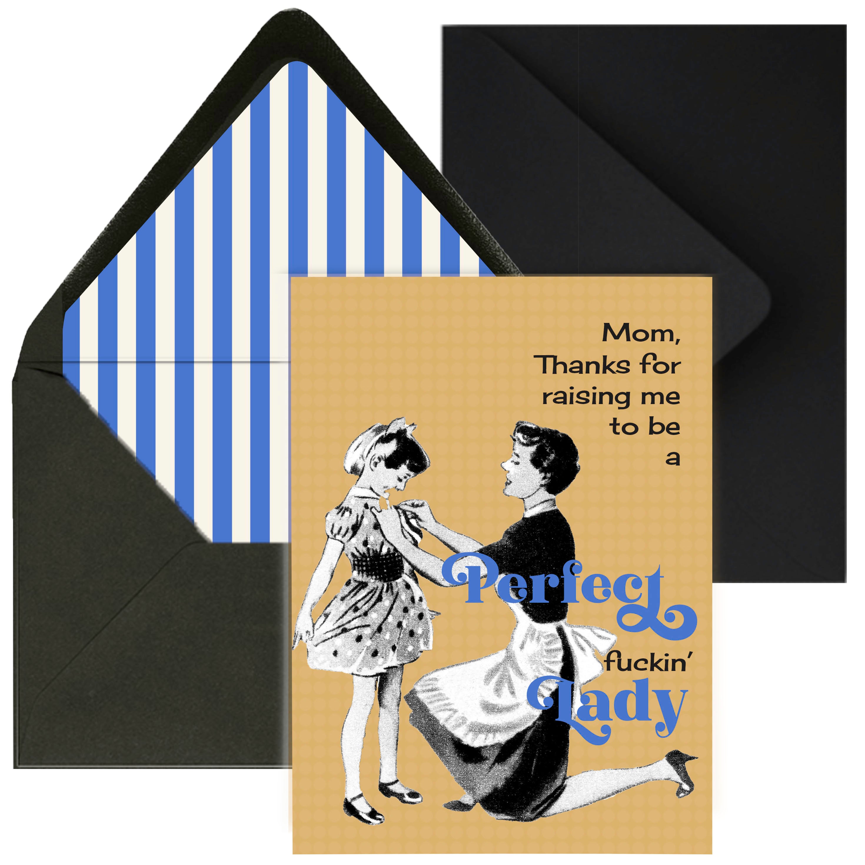 Funny Mothers Day Perfect F-ing Lady Greeting Card – Mod Lounge Paper ...