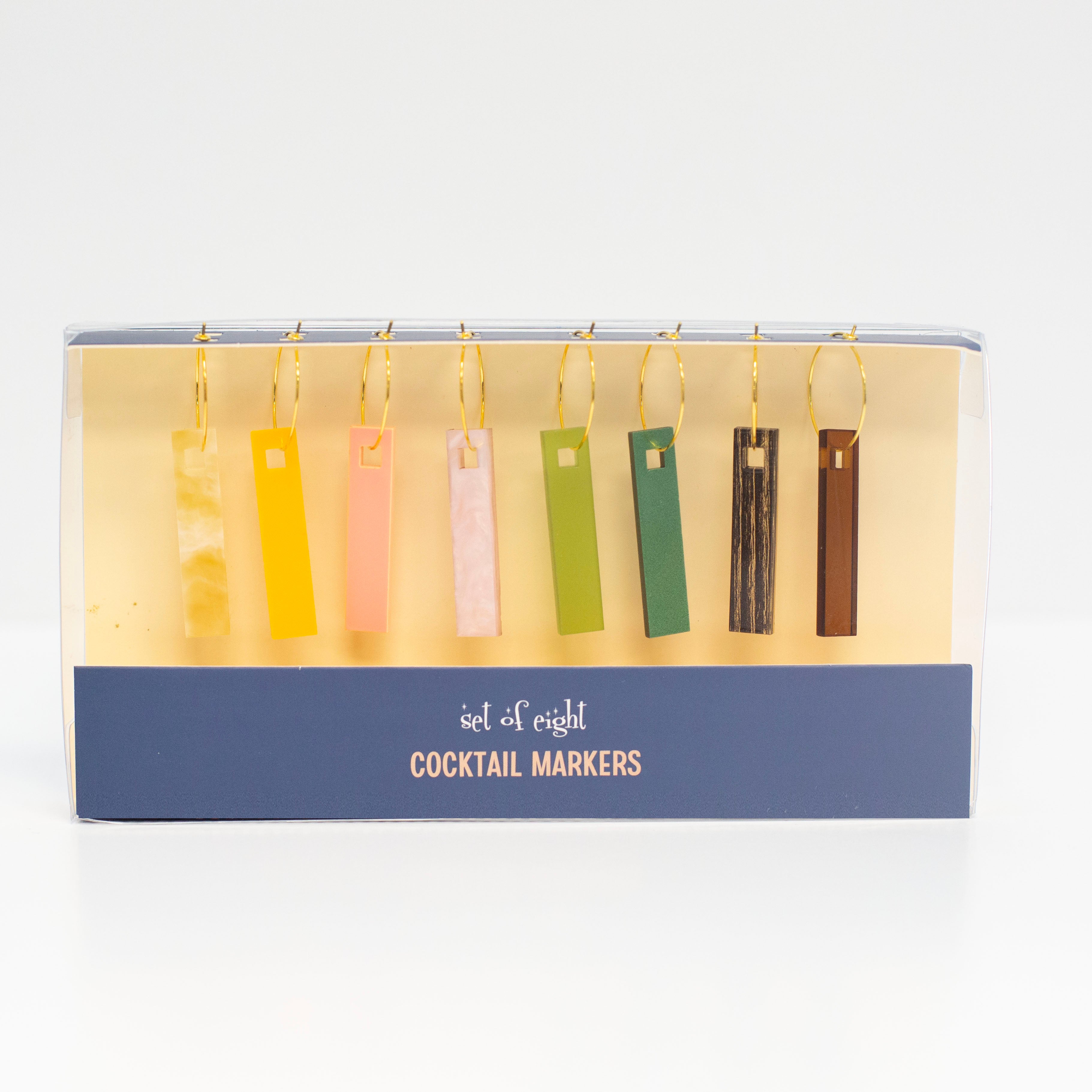 Hawaiian Summer Acrylic Cocktail Marker Wine Charms – Mod Lounge Paper ...