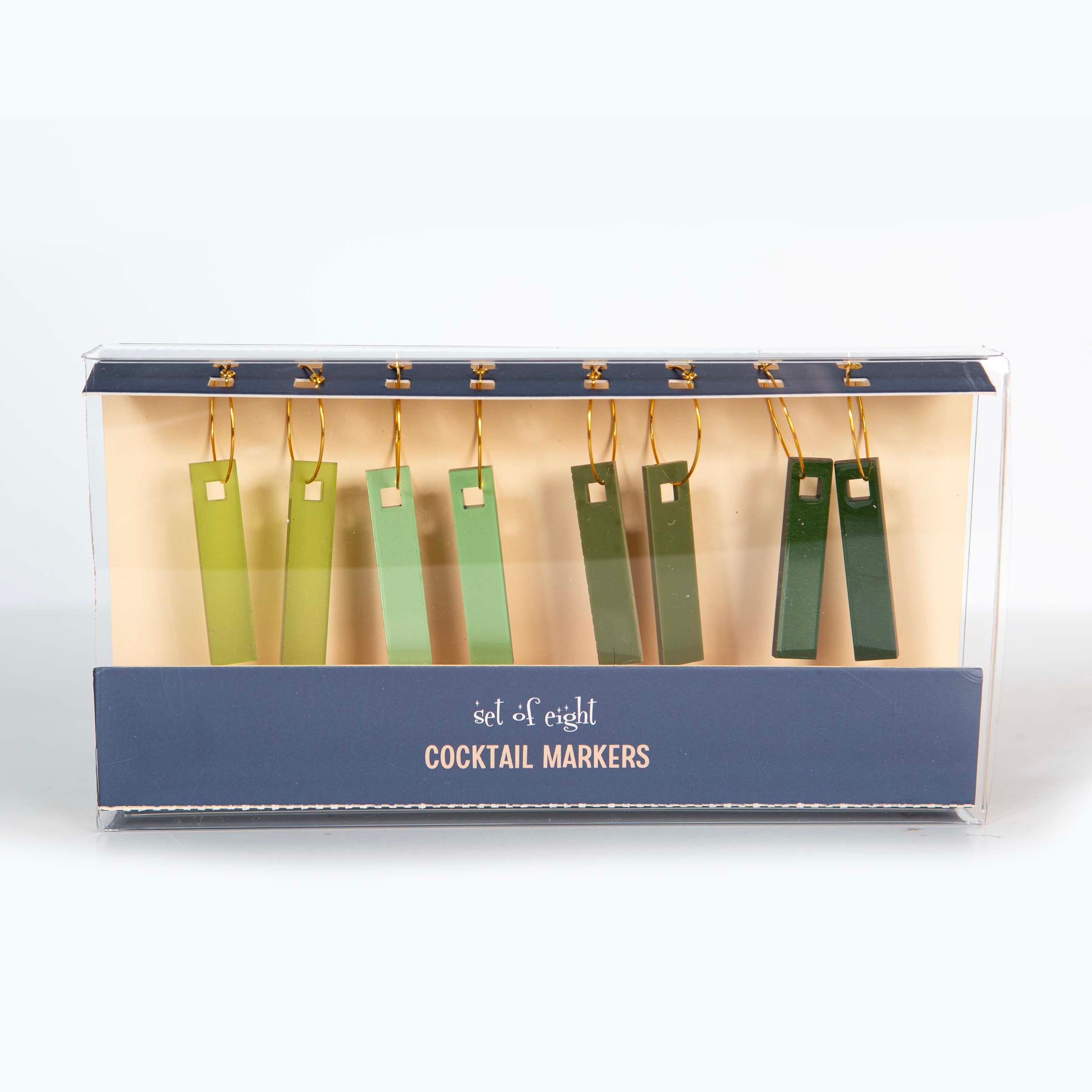 Shades of Green Acrylic Cocktail Markers – Mod Lounge Paper Company