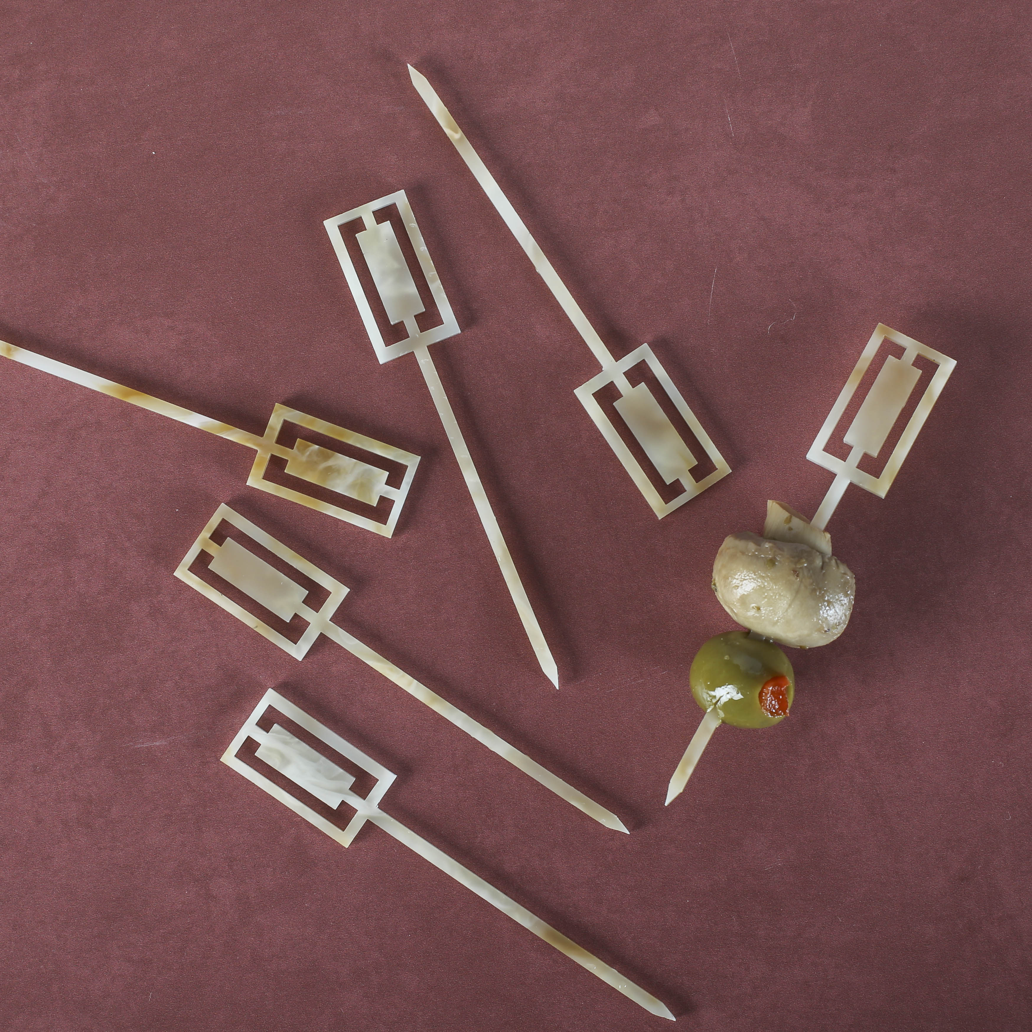 Mid century Ivory Acrylic Cocktail Picks | Cheese Picks for charcuterie ...