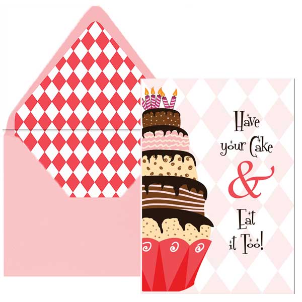 Big Cake Birthday Card | Vintage Birthday Card – Mod Lounge Paper Company