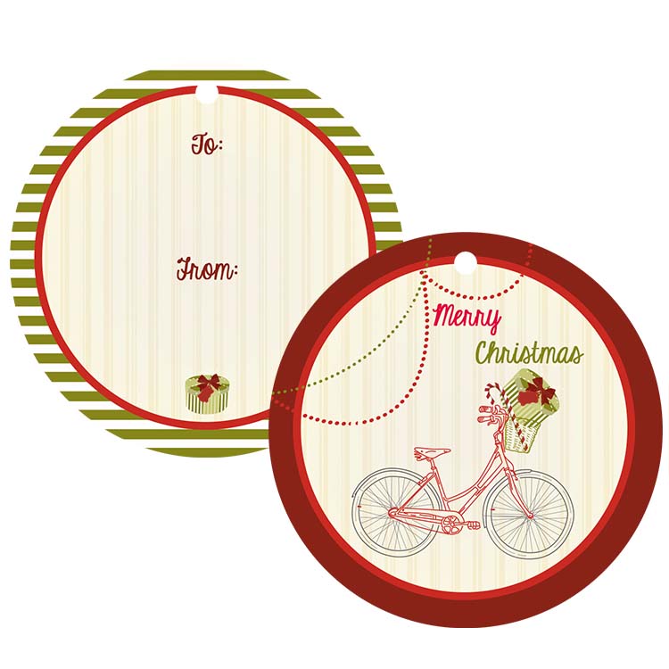 Vintage Holiday Bike Gift Tag | Mod Lounge Paper Company