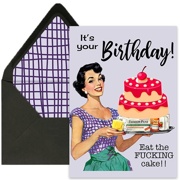Vintage Pinup Cupcake Birthday Card – Mod Lounge Paper Company