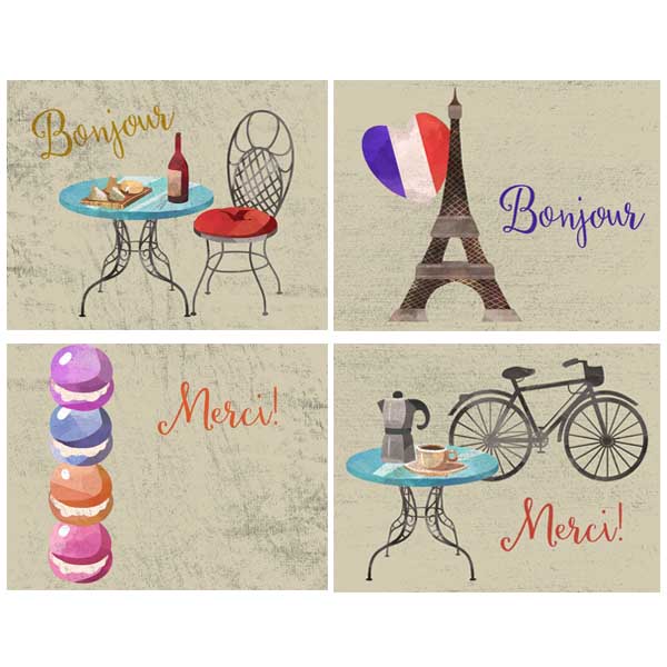 Paris Cafe Assorted Boxed Notecards | French Teacher Gift – Mod Lounge ...